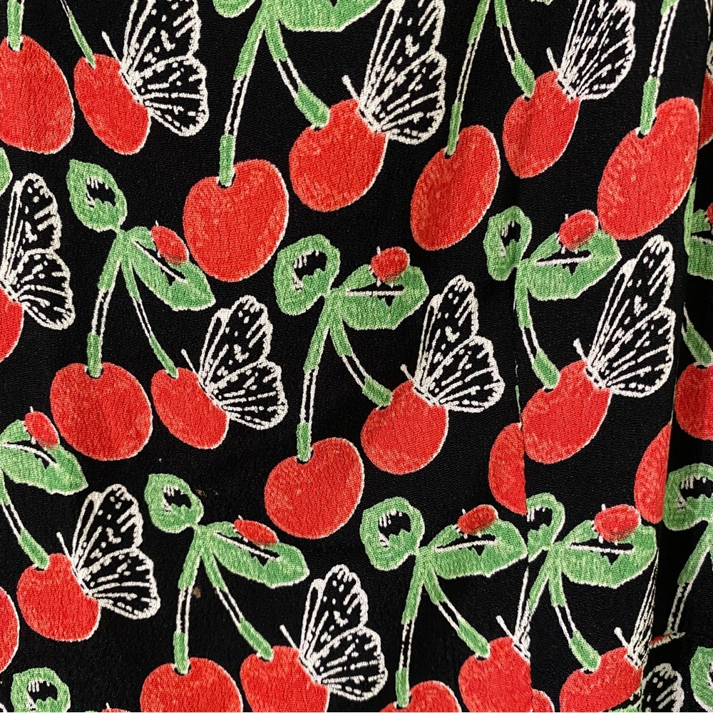Loco Lindo Retro Cherry Print Sundress Dress - Gem